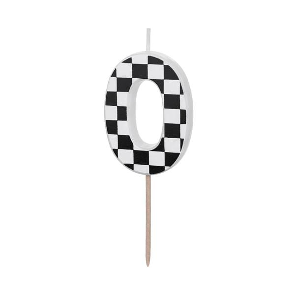 Chequered Flag Number 0 Candle - Birthday cake candles – Little Big ...