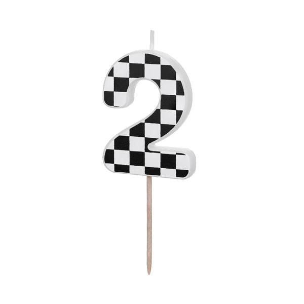 Chequered Flag Number 2 Candle - Birthday cake candles – Little Big ...