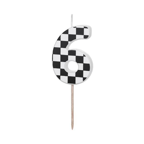 Chequered Flag Number 6 Candle - Birthday cake candles – Little Big ...