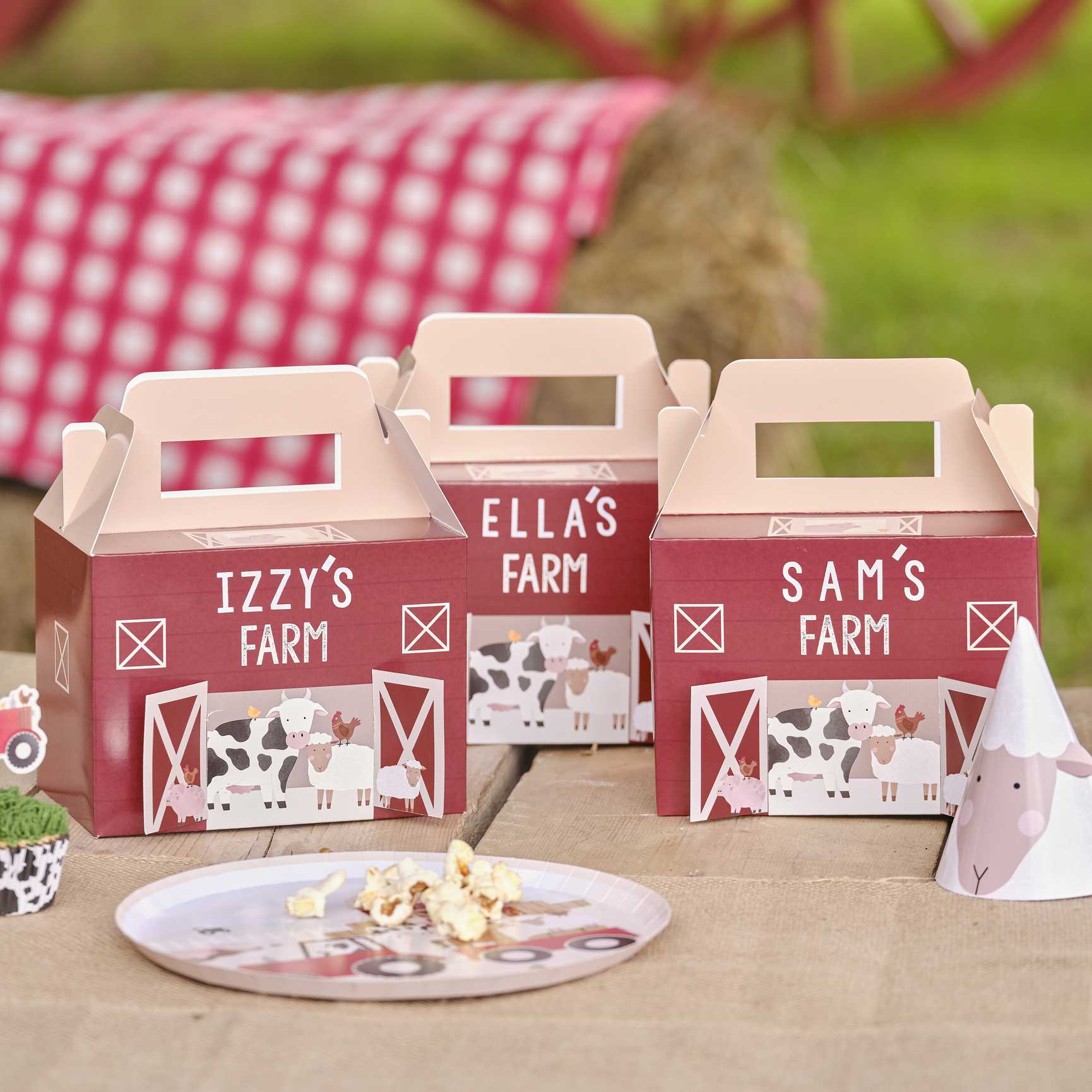 Customisable Barn Farm Party Lunch Boxes x 5 – Little Big Party Co.