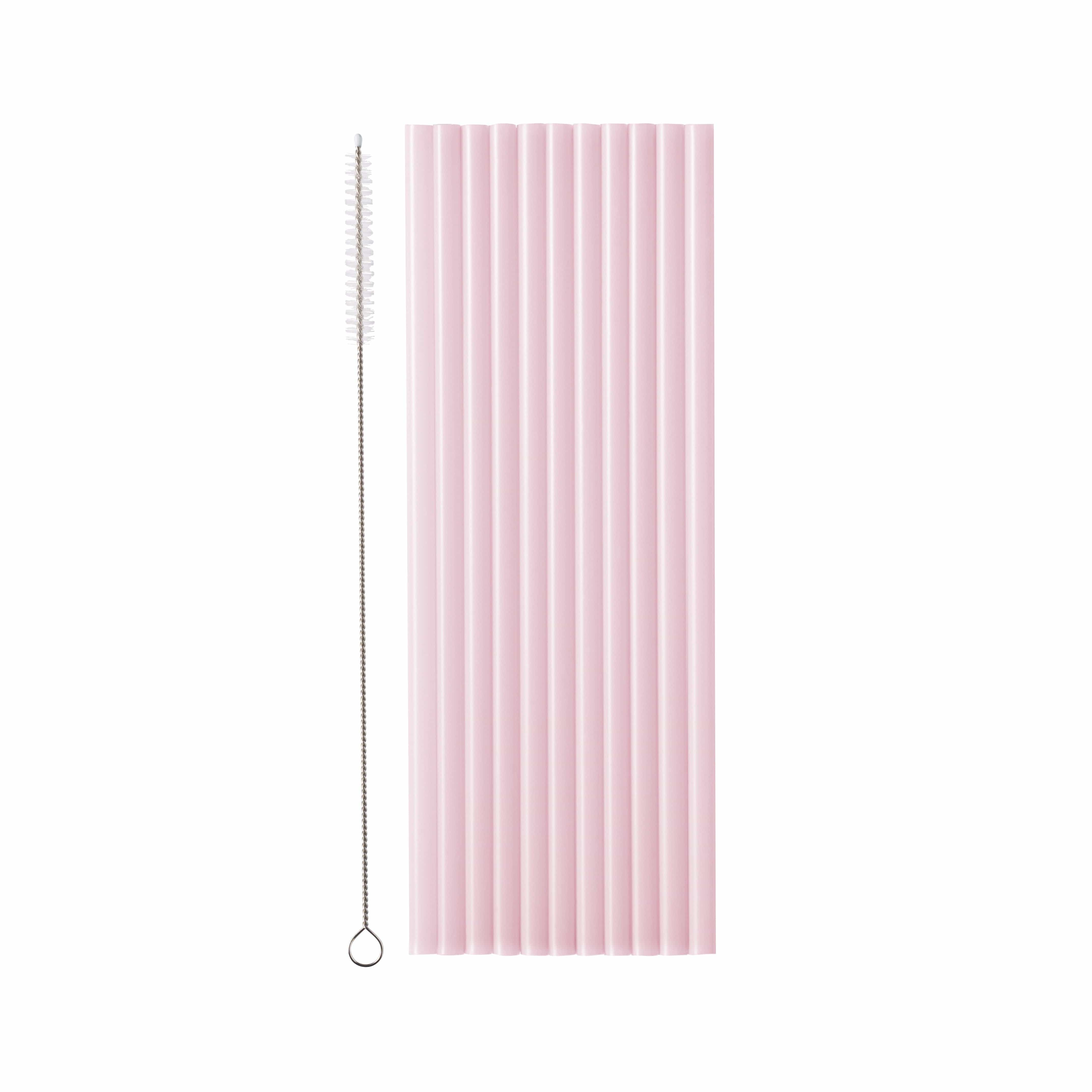 Eco friendly Reusable Light Pink Plastic Straws – Set of 12 – Little ...