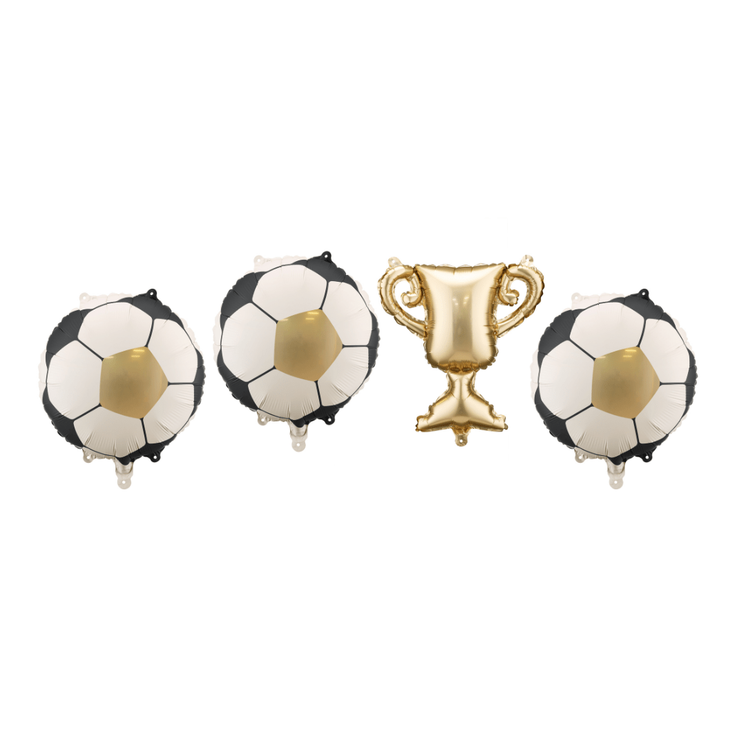 Football & Trophy Garland Foil Balloons - Pack of 4 - Football Party ...