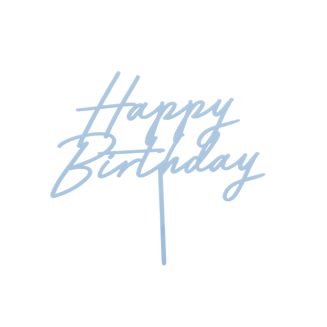 Light Blue Happy Birthday Cake Topper – Little Big Party Co.