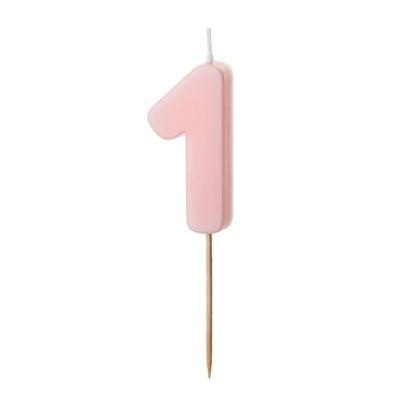 Light Pink Number 1 candle - Birthday cake candles – Little Big Party Co.