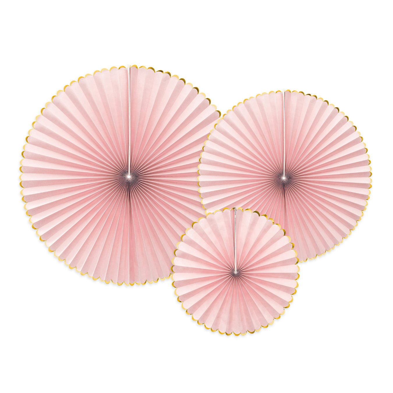 Light Pink Paper Party Fans x 3 - Pink Party Supplies – Little Big ...
