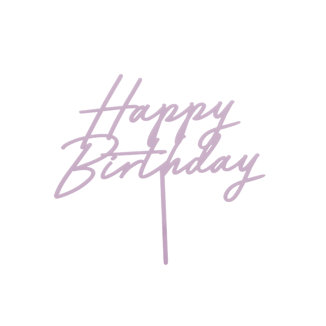 Light Purple Happy Birthday Cake Topper – Little Big Party Co.