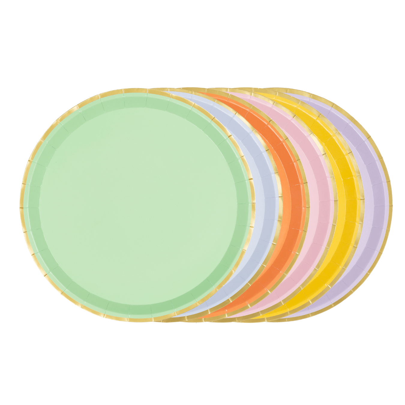 Mixed Pastel Gold Edged Paper Party Plates (Pack of 6) – Little Big ...