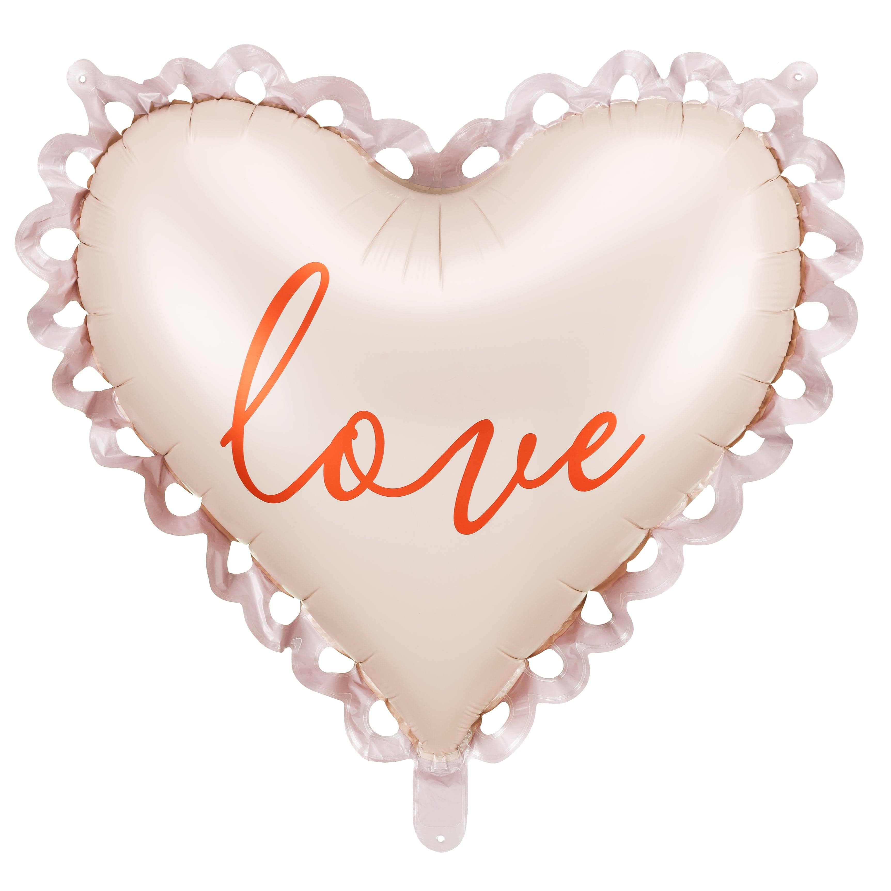 Pale Pink Love Ruffled Edge Heart Foil Balloon - Valentine's Day ...