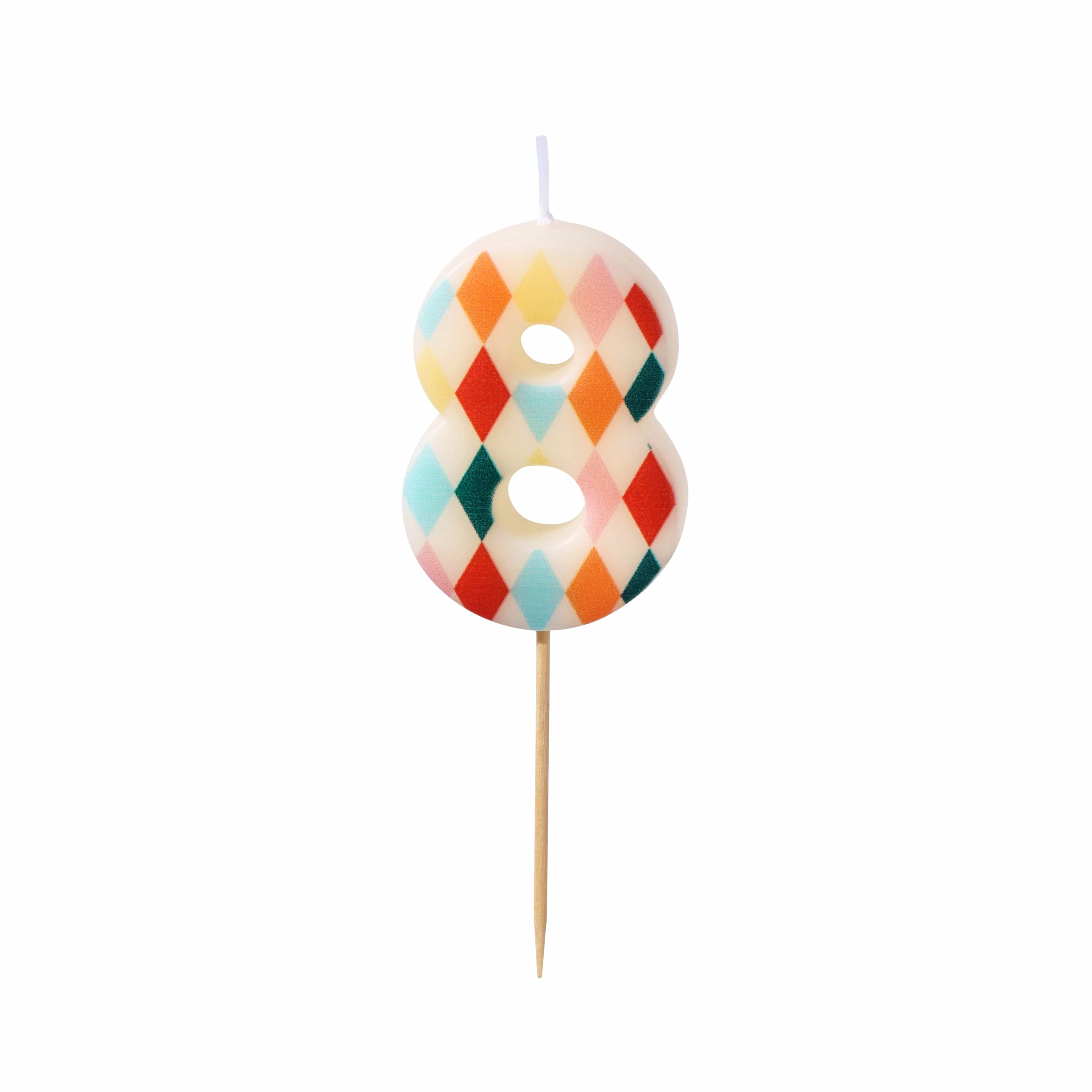 Rhombus Number 8 Candle - Circus Theme Party Supplies – Little Big ...