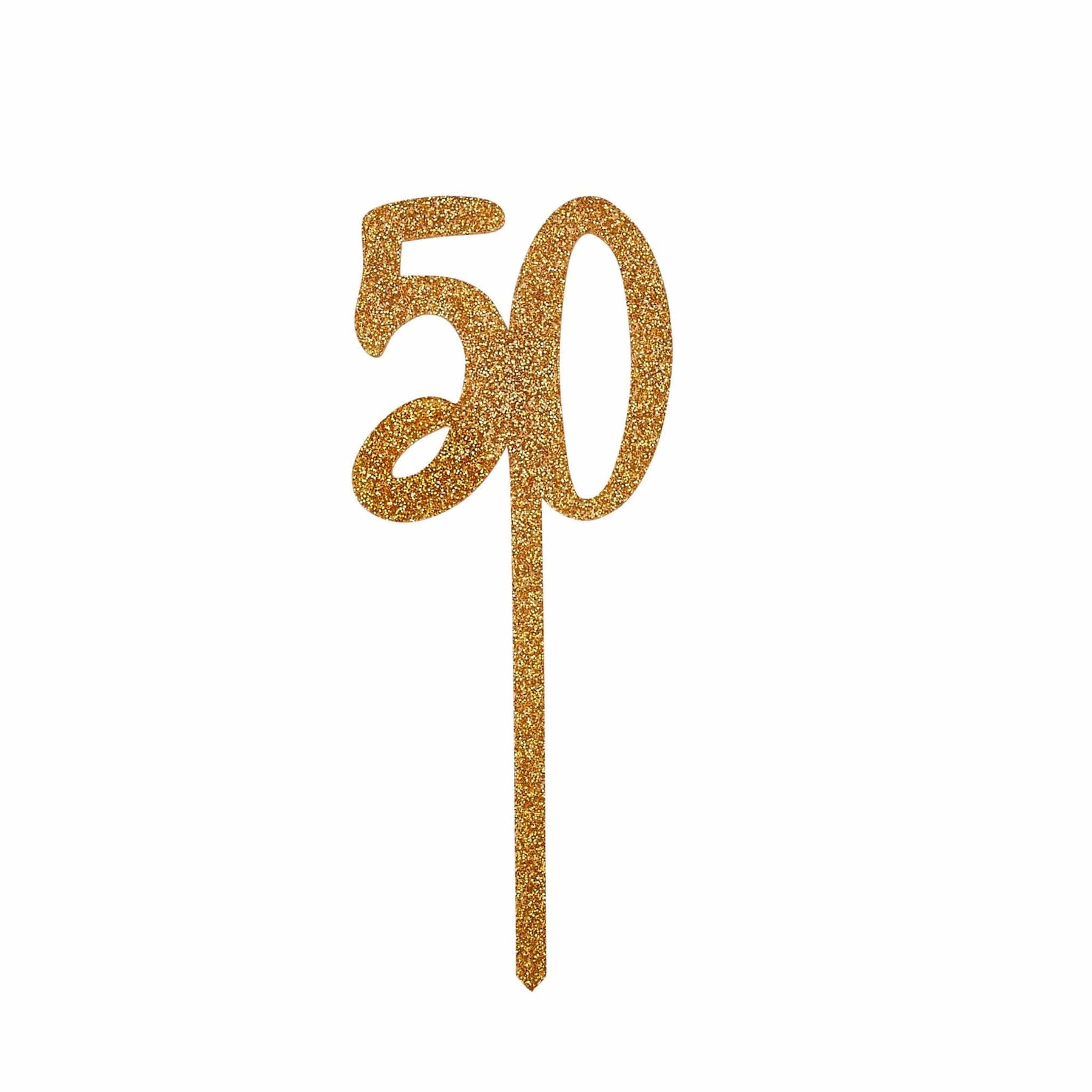 Gold Glitter Acrylic 50th Birthday Cake Topper - Hootyballoo – Little ...