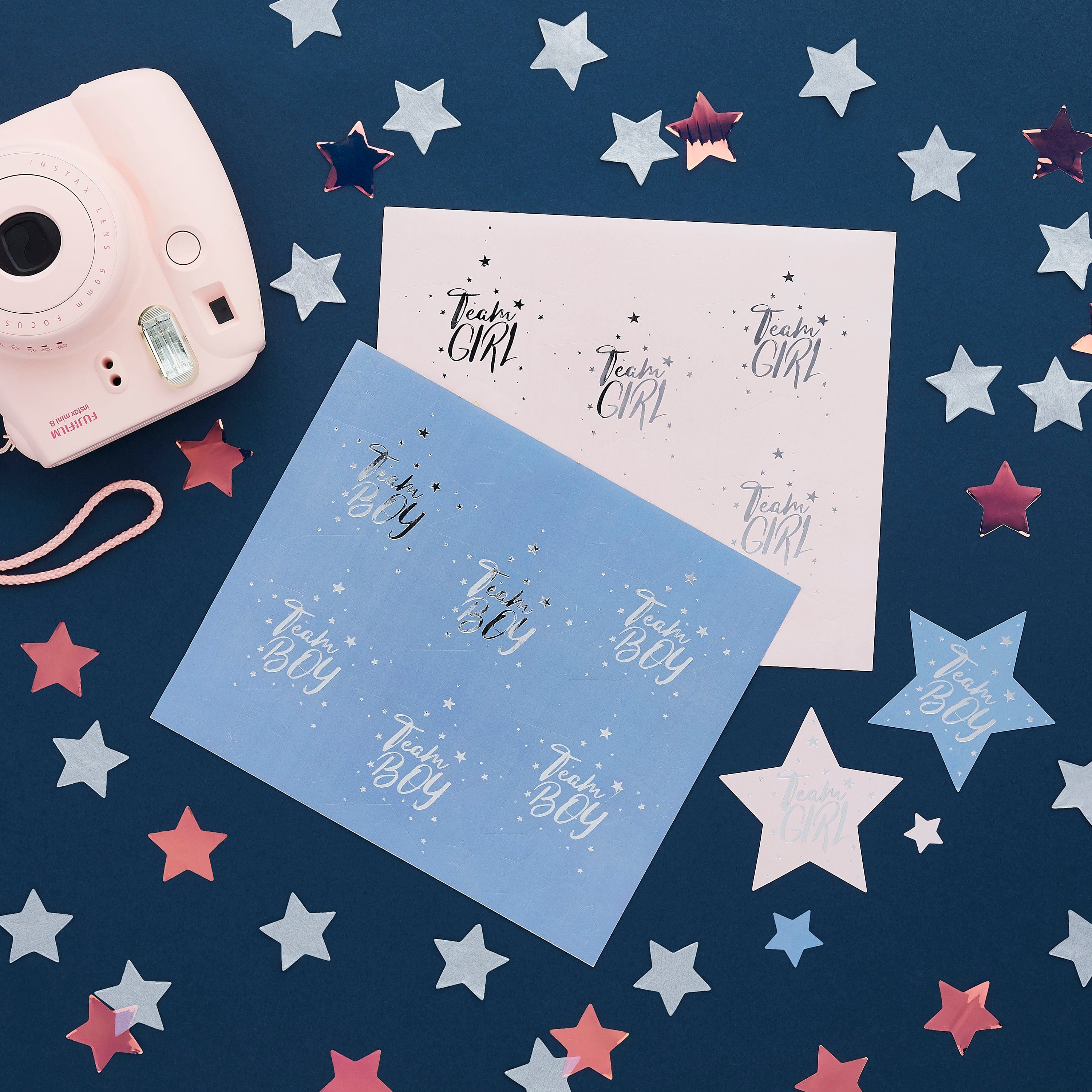 Gender Reveal Party Stickers - Hootyballoo – Little Big Party Co.